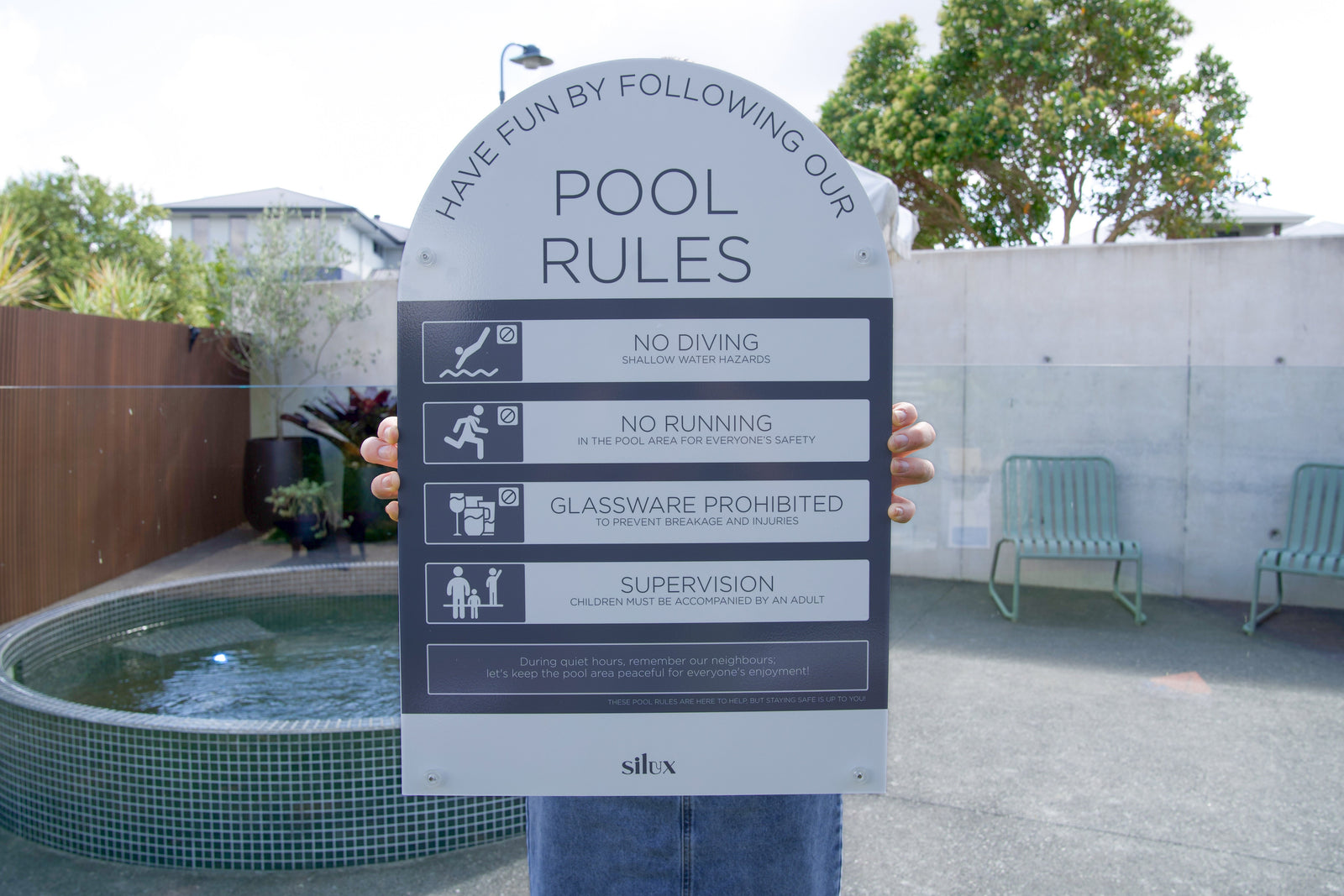 Double Sided Signs CPR / Pool Rules – Silux