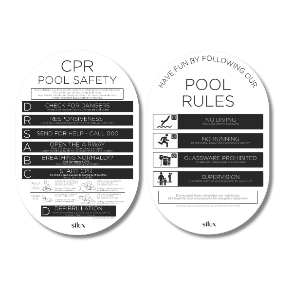 Double Sided Signs CPR / Pool Rules – Silux