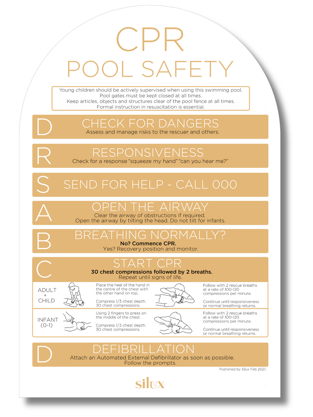 NEW - Arch CPR Sign - Sunshine - National Compliance – Silux