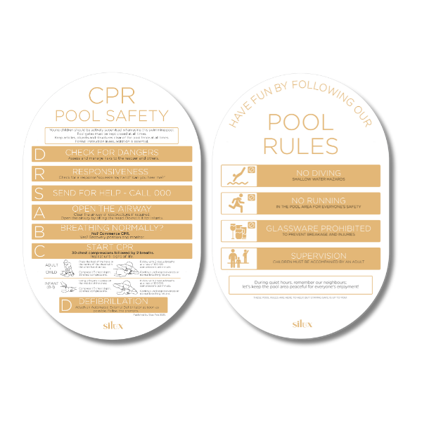 NEW Oval Double Sided - Sunshine - CPR/Pool Rules – Silux